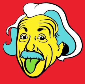 1 impish Albert Einstein Portrait - Pop-Art.Fun